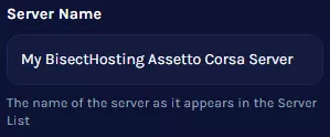 How to change the server name on an Assetto Corsa server - Knowledgebase - BisectHosting